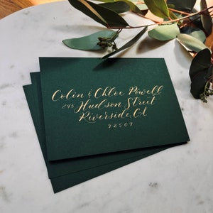 Gold Ink Envelope Calligraphy | Wedding Invitation Addressing | Custom ...