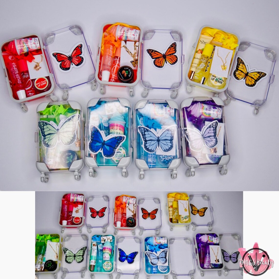 Butterfly Lipgloss Bundle Suitcase Rainbow Lip Gloss Bundle Etsy