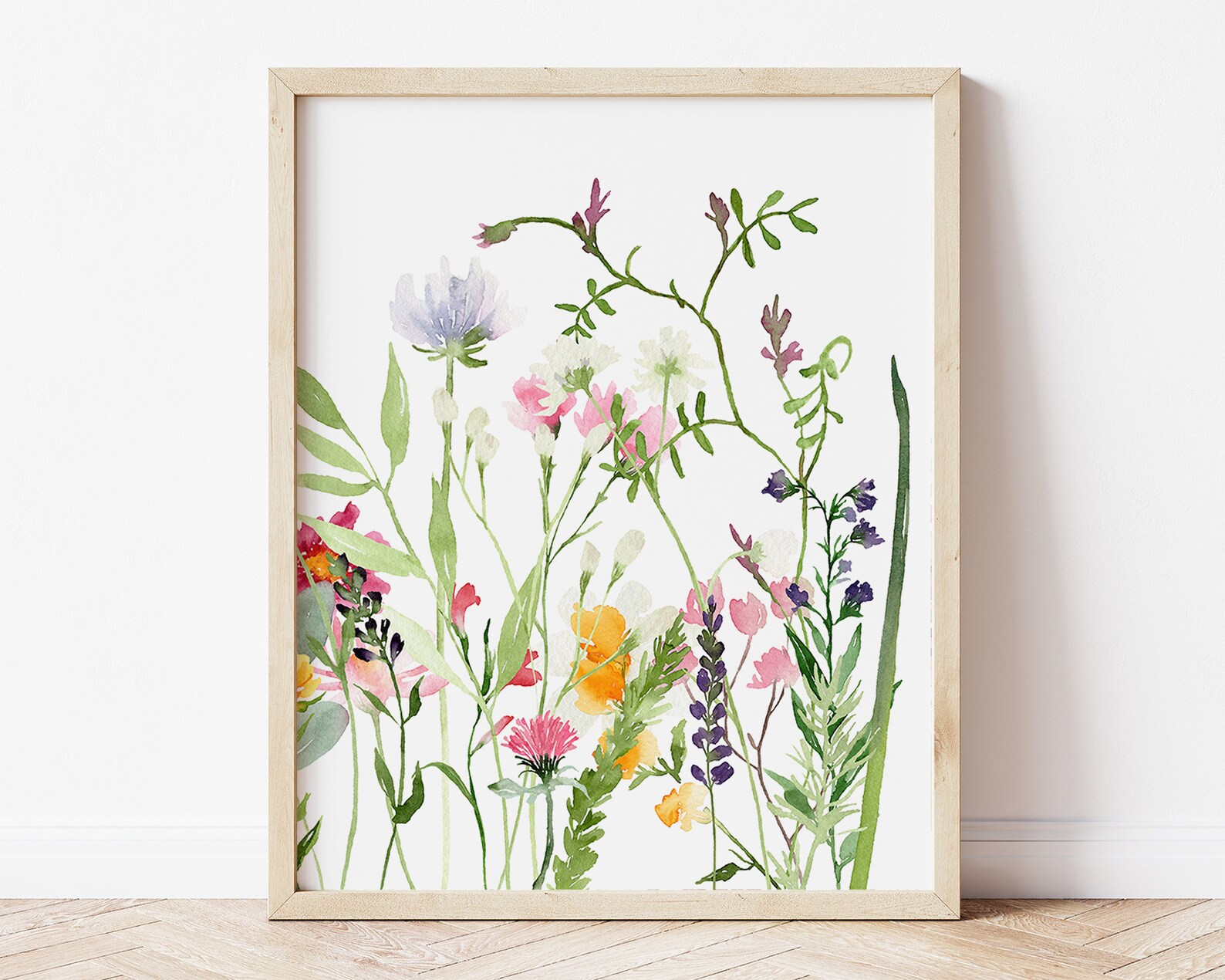 Simple Wildflowers 3 Piece Wall Art Set of Three Printable - Etsy