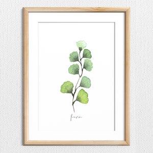 Printable Fern Print Botanical Wall Art Decor, Green Leaf Downloadable ...