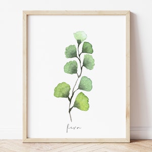 Printable Fern Print Botanical Wall Art Decor, Green Leaf Downloadable ...