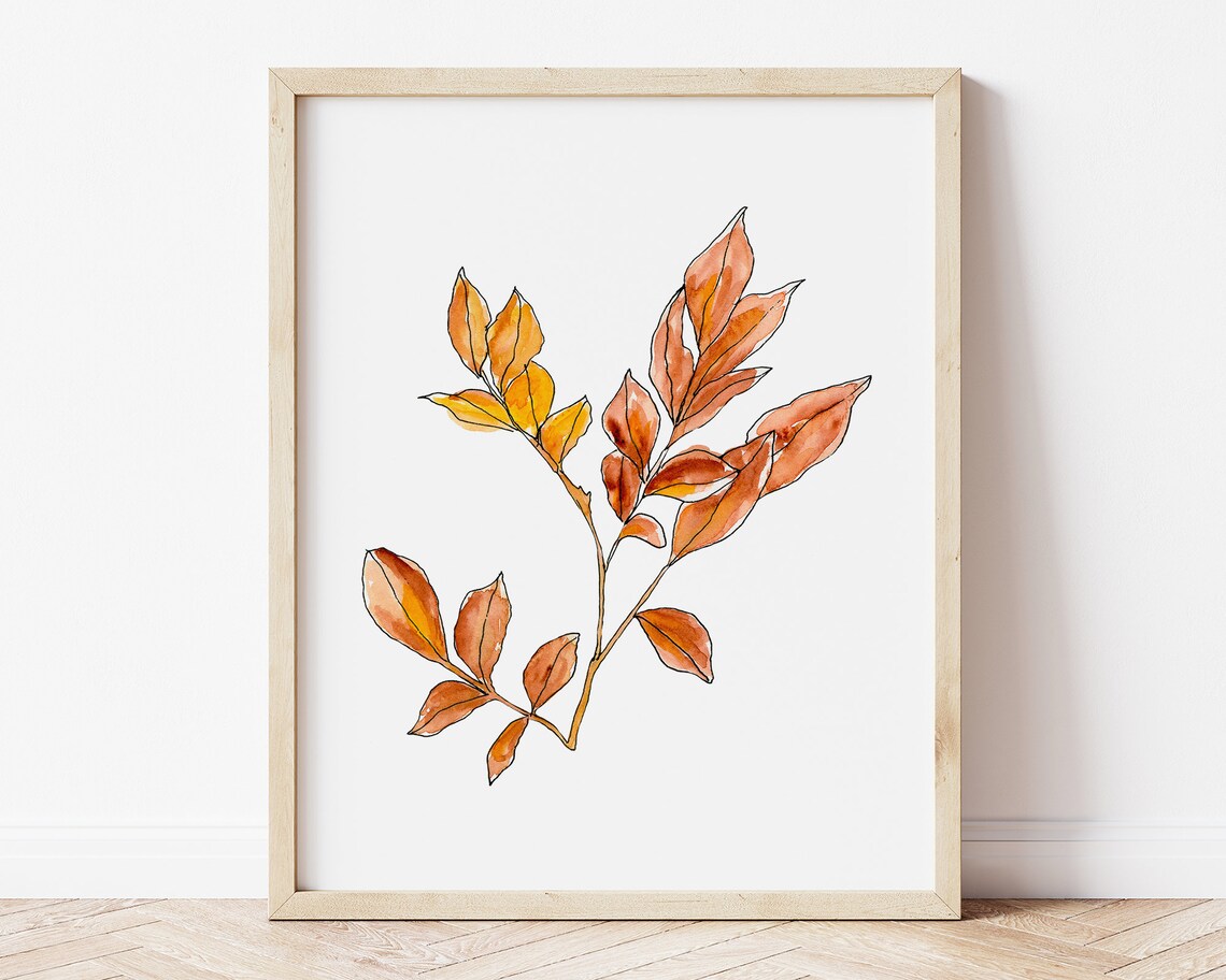 Autumn Leaves Print Set of Three Leaves Wall Art Printable 3 - Etsy