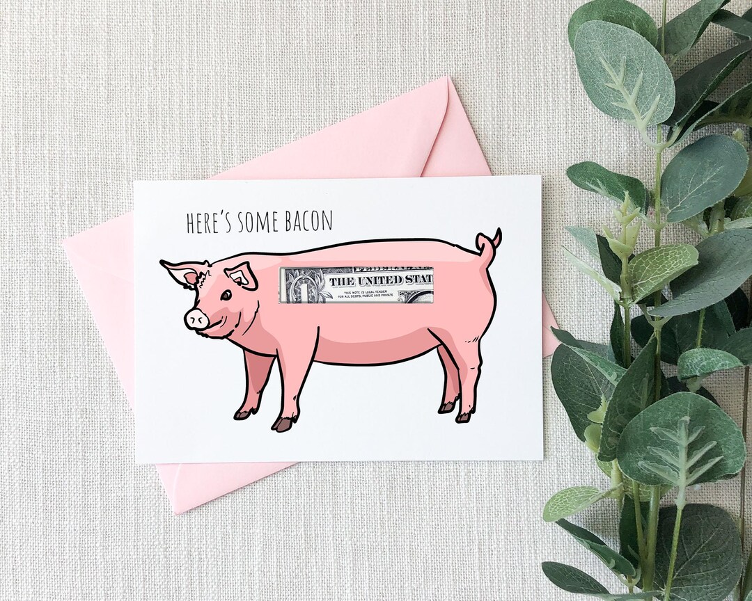 Printable Pig Money Gift Birthday Card - Print at Home for Daughter ...