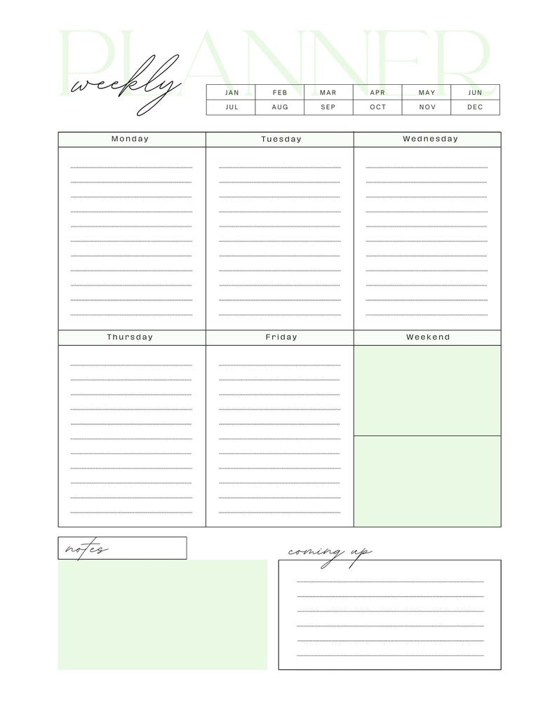Printable 8.5x11 Daily, Weekly & Monthly Planner Sheets + Habit Tracker ...