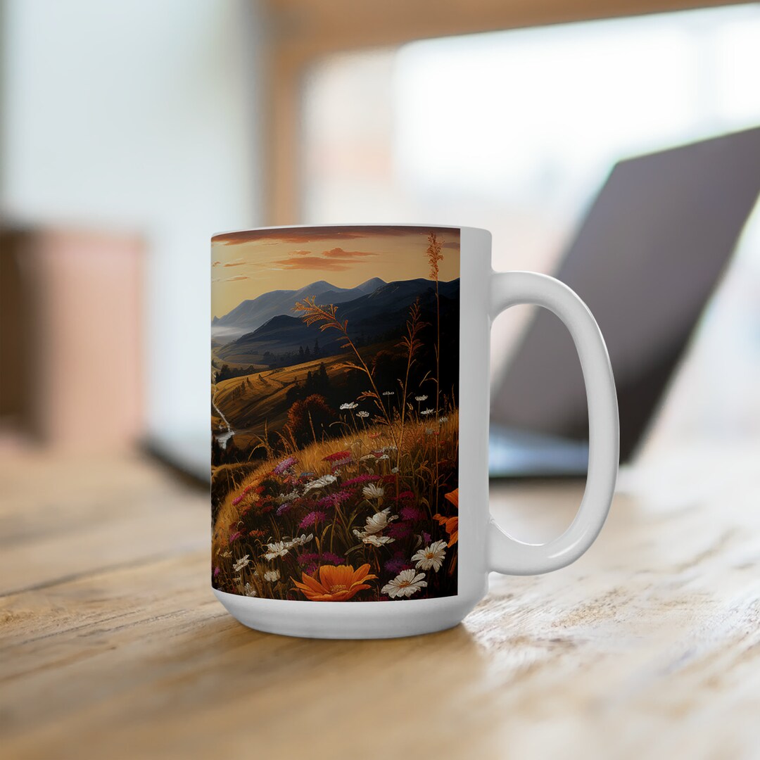 Wildflowers in the Mountains Coffee Mug Wildflower Coffee Mug Botanical ...