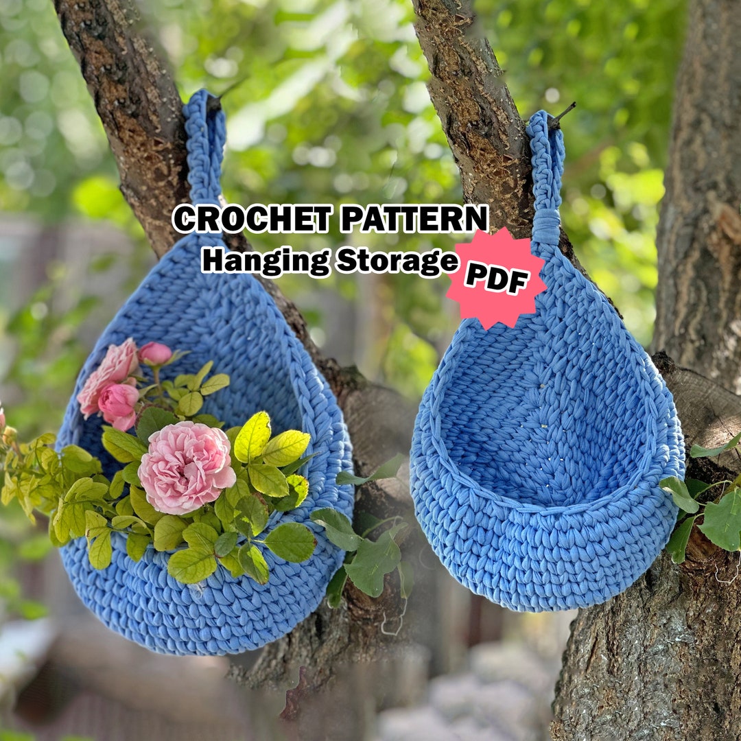 Crochet HANGING STORAGE Pattern, PDF Wall Hanging Storage Basket ...
