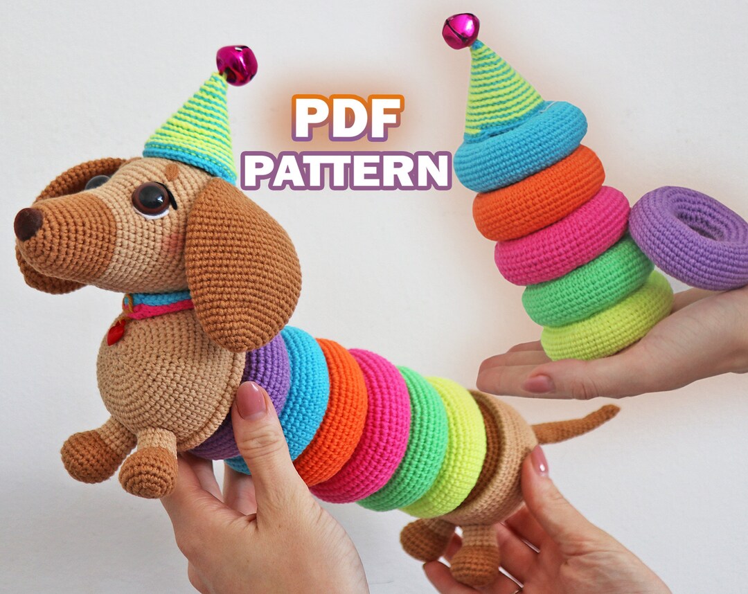 DOG STACKING TOY Crochet Pattern Dog Amigurumi Baby Activity - Etsy