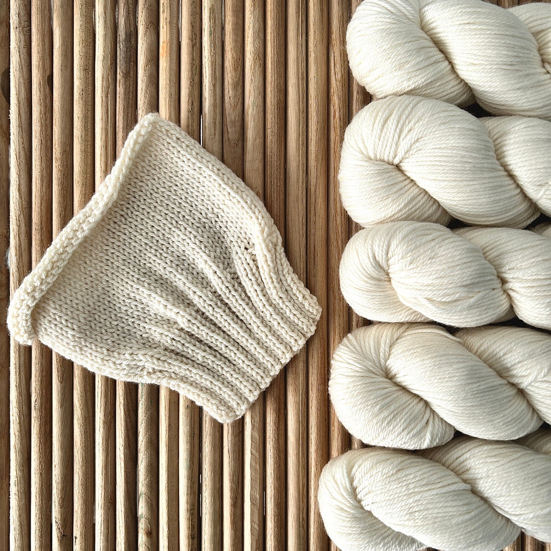 5 Skeins SET Undyed MERINO WOOL Yarn, Bundle Natural Worsted Weight ...