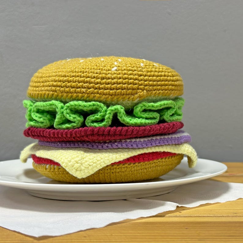 Crochet Burger Coaster Set Pattern, Stacking Food Coasters PDF Download ...