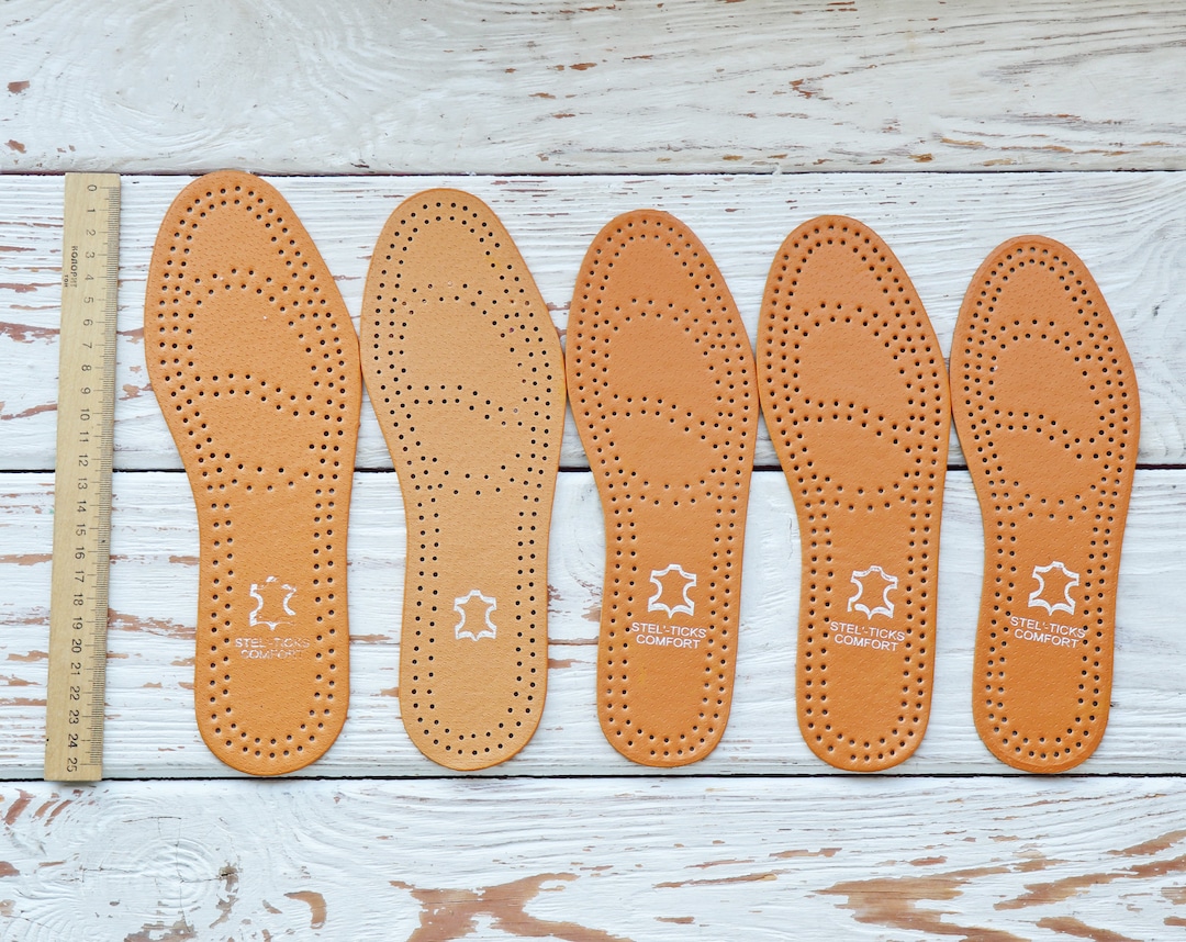 Vegan Leather Shoe Insoles, Adult Sizes 36-40 (23-26 Cm) - Etsy