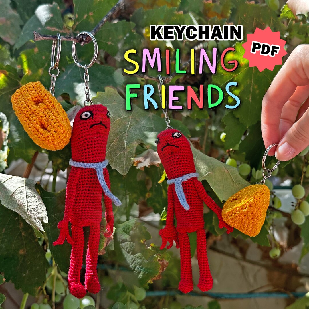 Smiling Friends Crochet Keychain Pattern, Alan and Cheese Magnet ...