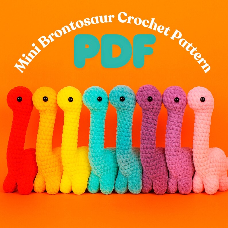Brontosaurus Crochet Pattern, Amigurumi Dinosaur PDF Tutorial, Easy ...