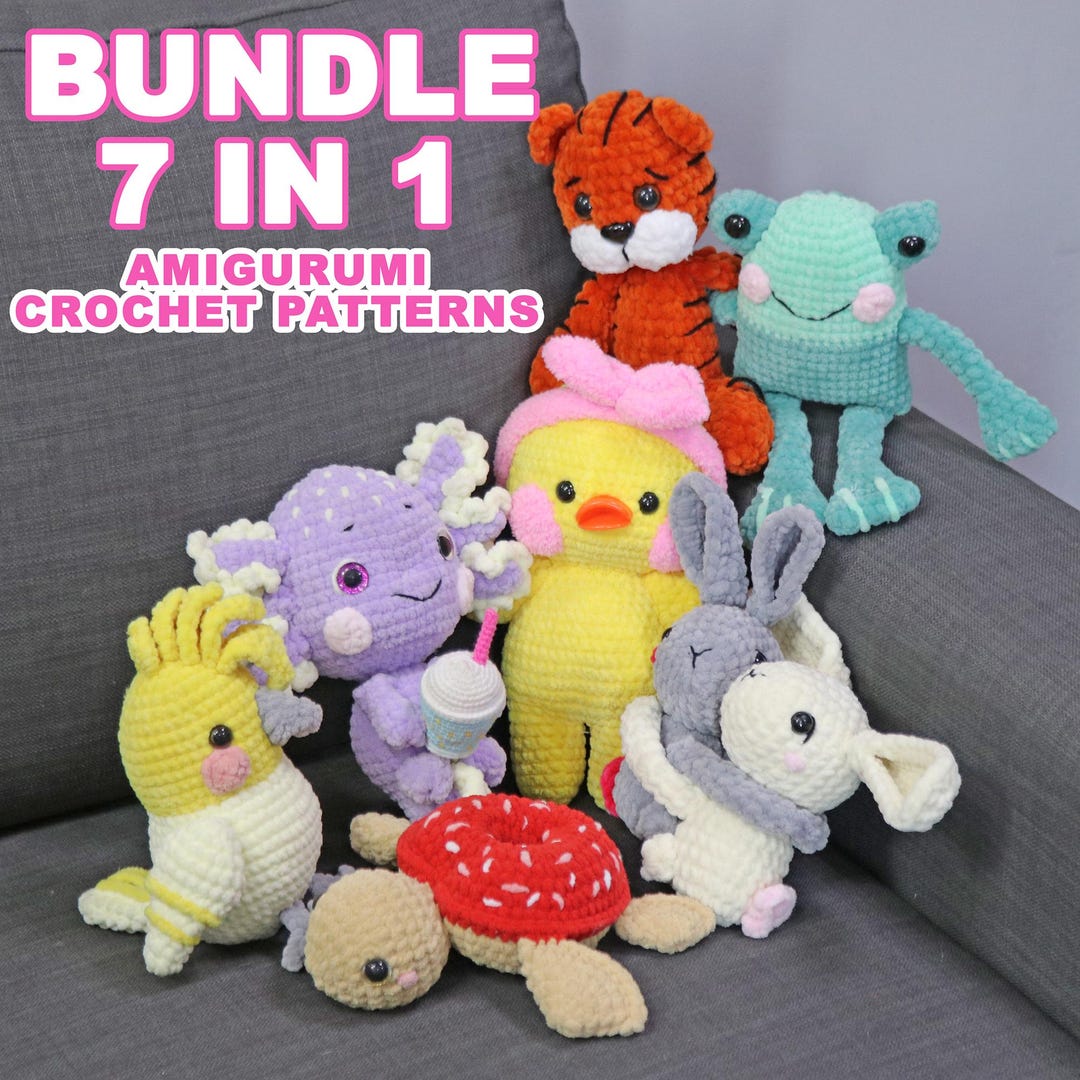 7 in 1 AMIGURUMI CROCHET PATTERN, Easy Pdf Pattern Bundle, Crochet ...