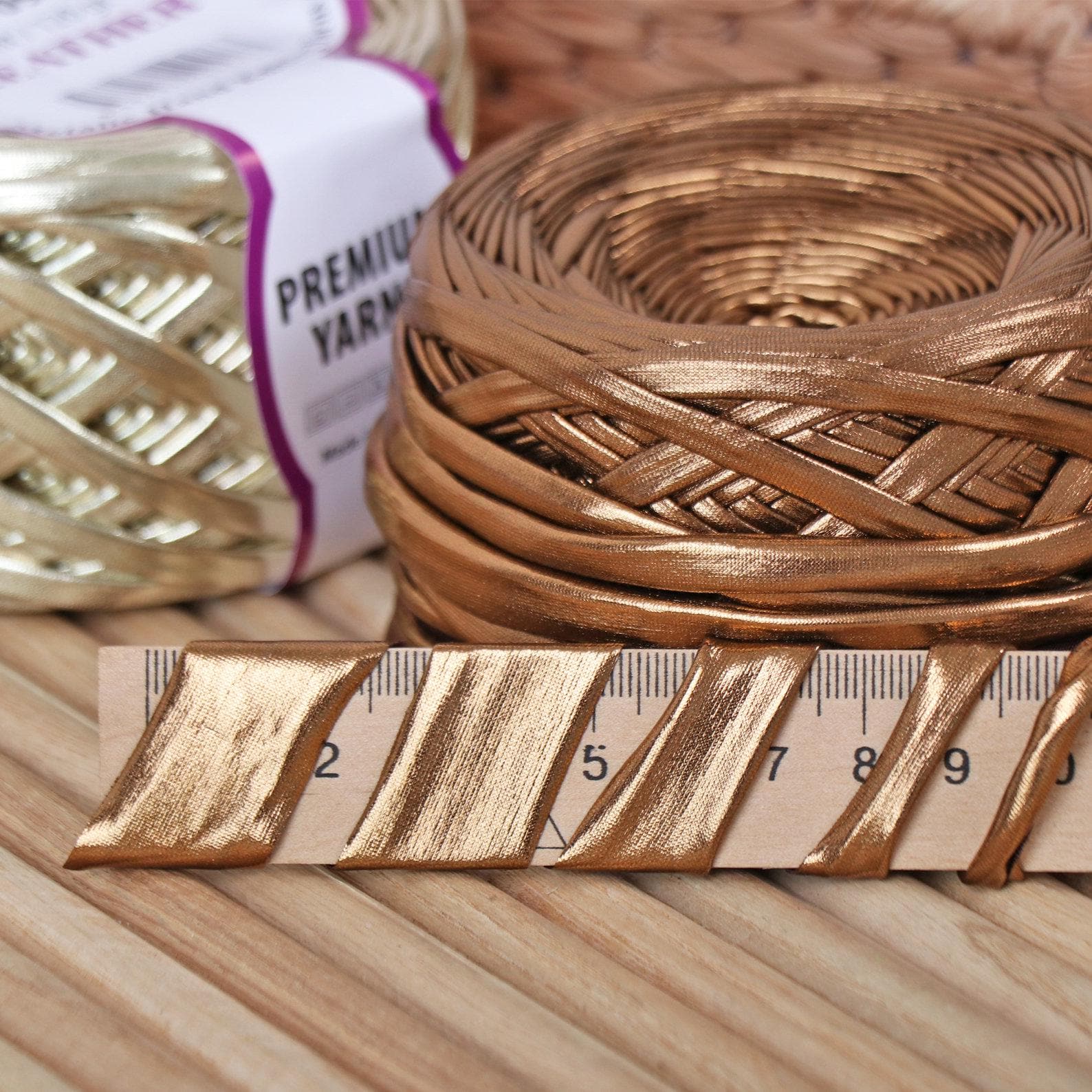 T-shirt Yarn, PREMIUM YARNS LEATHER Metallic T-shirt Yarn, Crochet ...