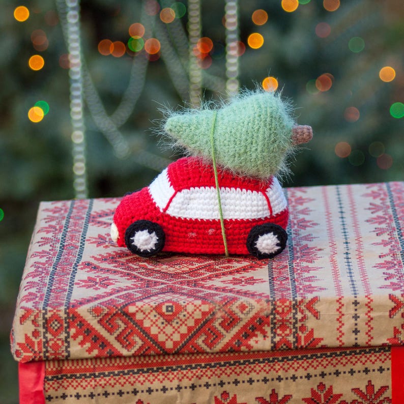 Christmas Car Crochet Pattern, Xmas Tree Amigurumi PDF Pattern, Holiday ...