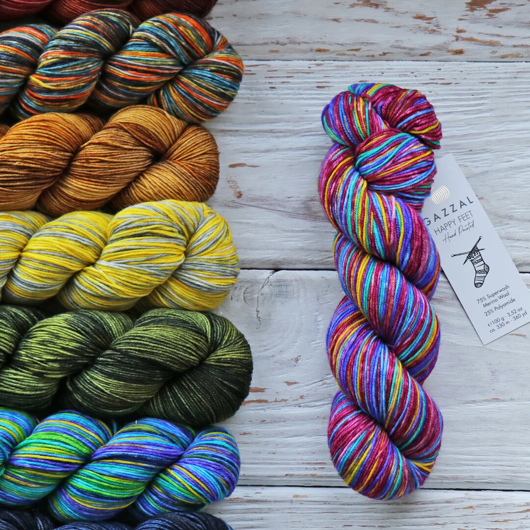 SOCK YARN 16 COLORS. Hand Dyed Sock Yarn. Fingering Sock Yarn. - Etsy