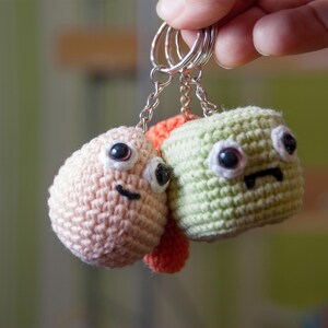 No Sew Crochet Cute Monsters Keychain, PDF Crochet Pattern, Handmade ...