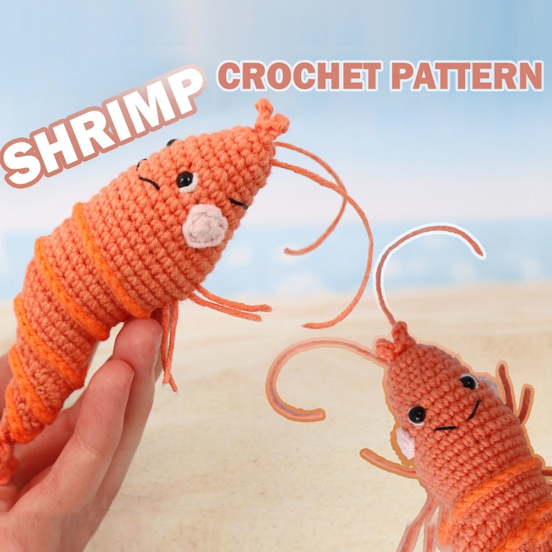 Shrimp Crochet Pattern, Amigurumi Sea Creature PDF Pattern - Etsy