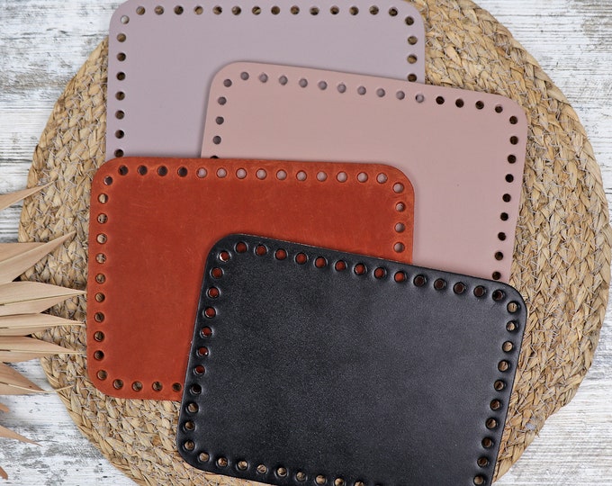 Leather Bag Bases for Knitting Shopper Bag Accessories for Knitting ...