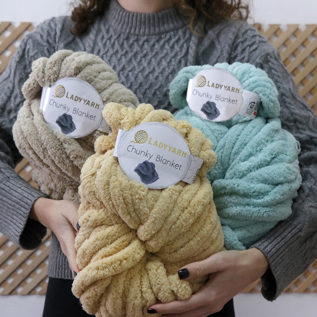 Chunky Chenille Yarn, Arm Knitting Yarn, Chunky Plush Yarn, Chenille ...
