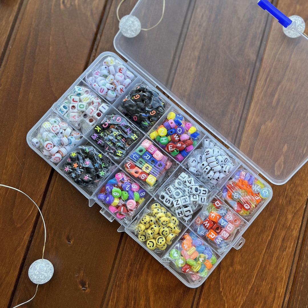 BEADS SET 15 Different LETTER, Colorful Beads, Bracelet Making Kit ...