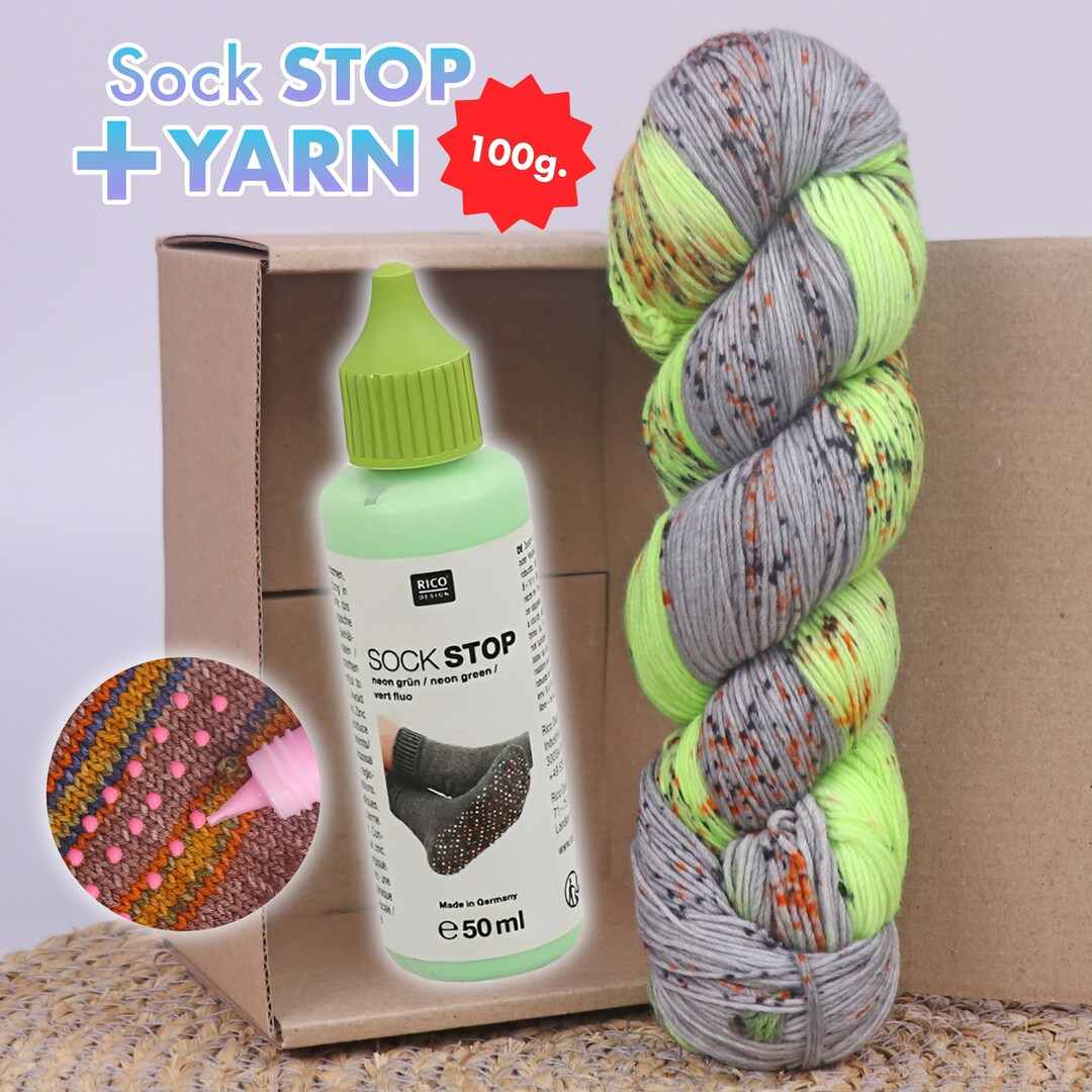 Sock YARN SET Non-slip Liquind Latex Sock Stop Knit Socks Set Sock Yarn ...