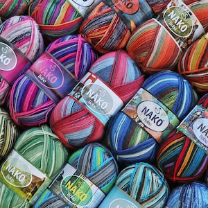 NAKO BOHO, SOCK Yarn 41 Colors, Merino Wool Sock Yarn, Fingering Sock ...