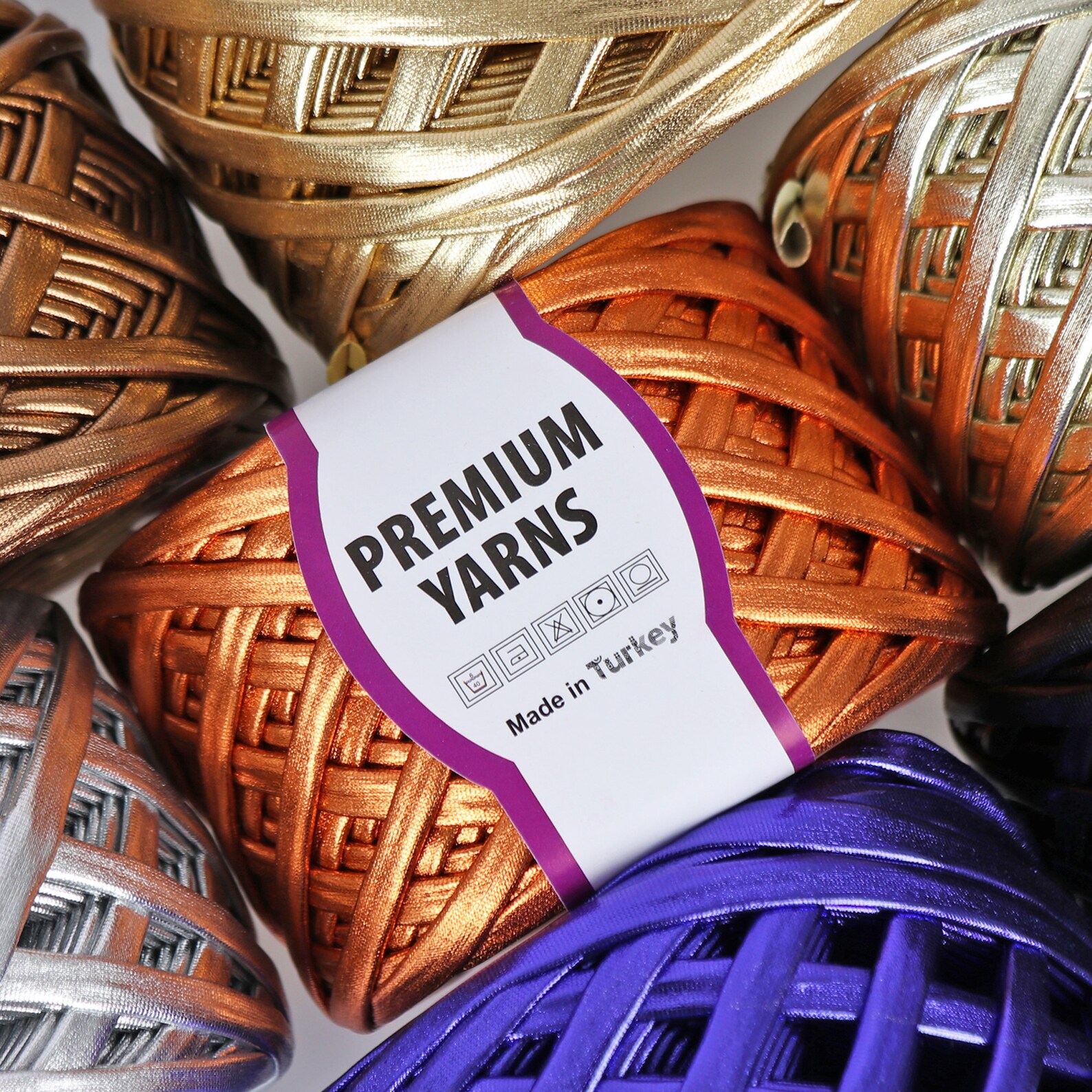 T-shirt Yarn, PREMIUM YARNS LEATHER Metallic T-shirt Yarn, Crochet ...