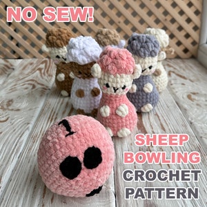No Sew Crochet Sheep Bowling Game Pattern, Amigurumi Plushie PDF - Etsy