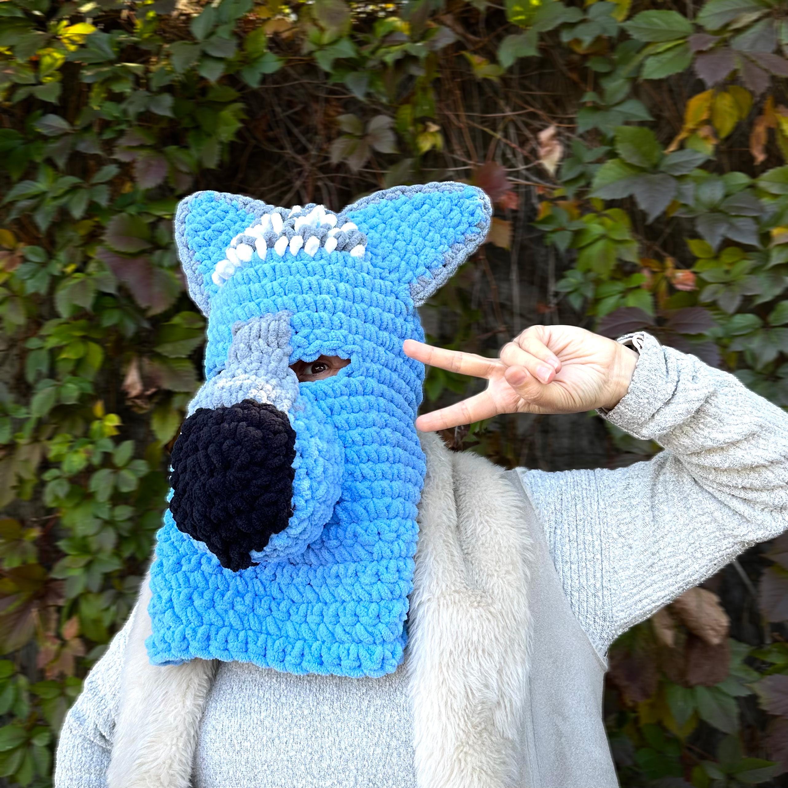 Crochet Wolf Mask Fursuit Head Pattern, DIY Furry Mask PDF Pattern ...