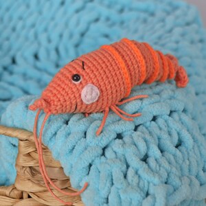 Shrimp CROCHET PATTERN, Low Sew Prawn Amigurumi PDF, Sea Creature ...