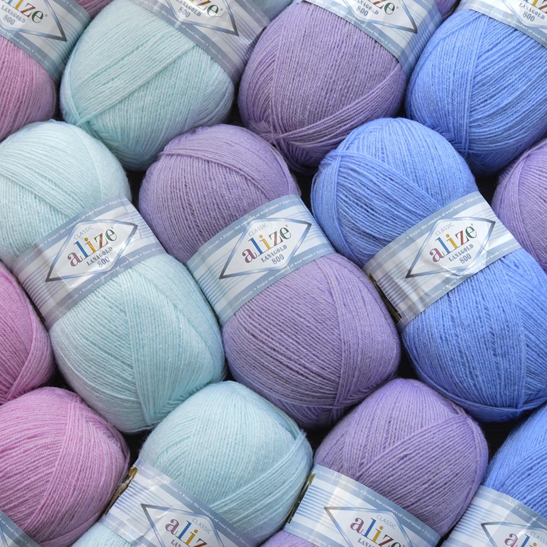 Alize Lanagold 800 Wool Blend Yarn: 43 Colors, Lace Weight (3.5 Oz) - Etsy