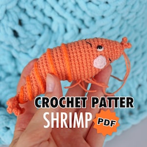 Shrimp CROCHET PATTERN, Low Sew Prawn Amigurumi PDF, Sea Creature ...