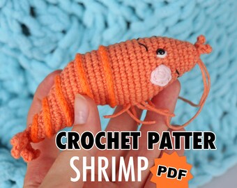 Shrimp Crochet Pattern. Low Sew. Amigurumi PDF - Etsy
