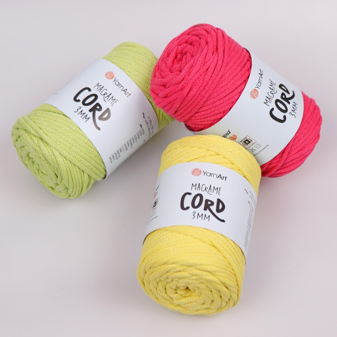 Yarnart Macrame Cord YARN SET 3 Colors , Yarnart Macrame Cord Yarn ...