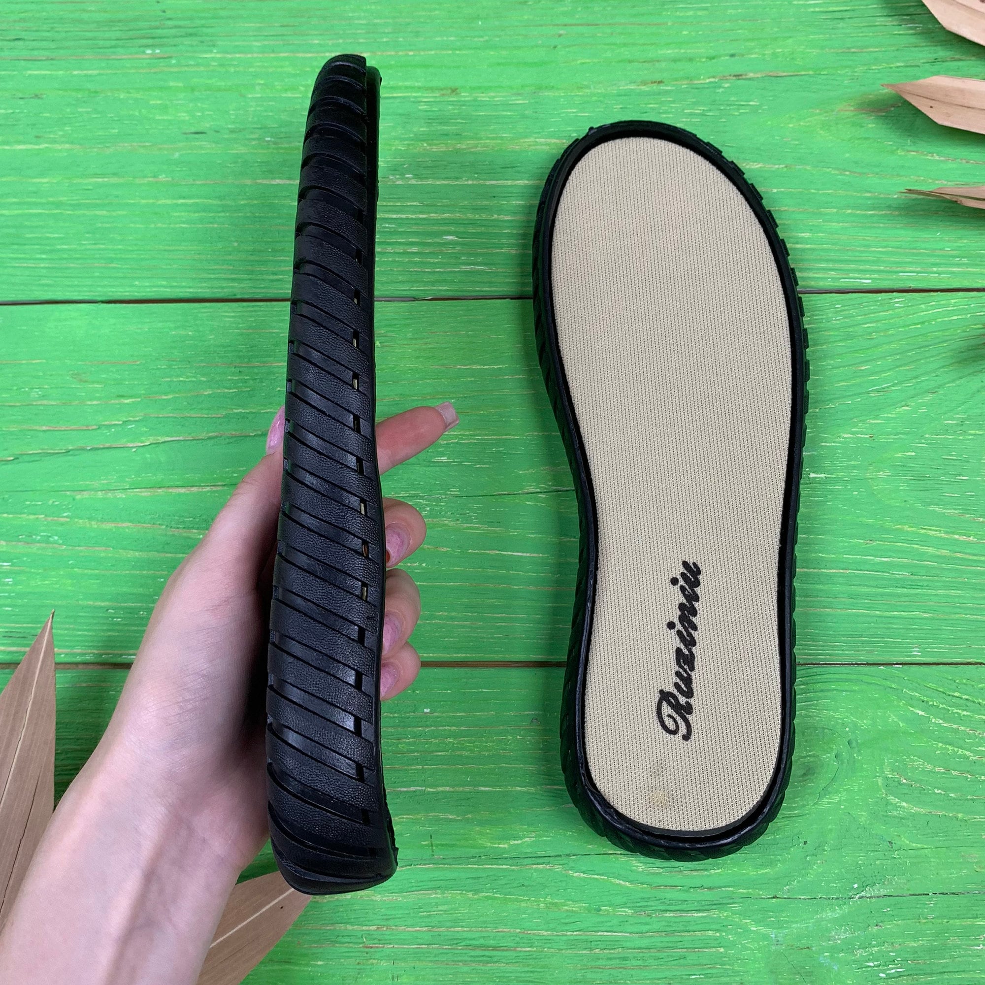 Rubber Crochet Soles With Insoles, Replacement Shoe Bottoms (sizes 36 ...
