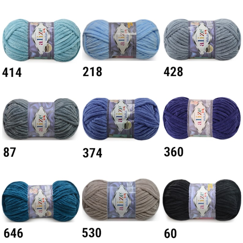 Alize Velluto Chenille Yarn, Super Bulky Plush Yarn for Amigurumi Toys ...