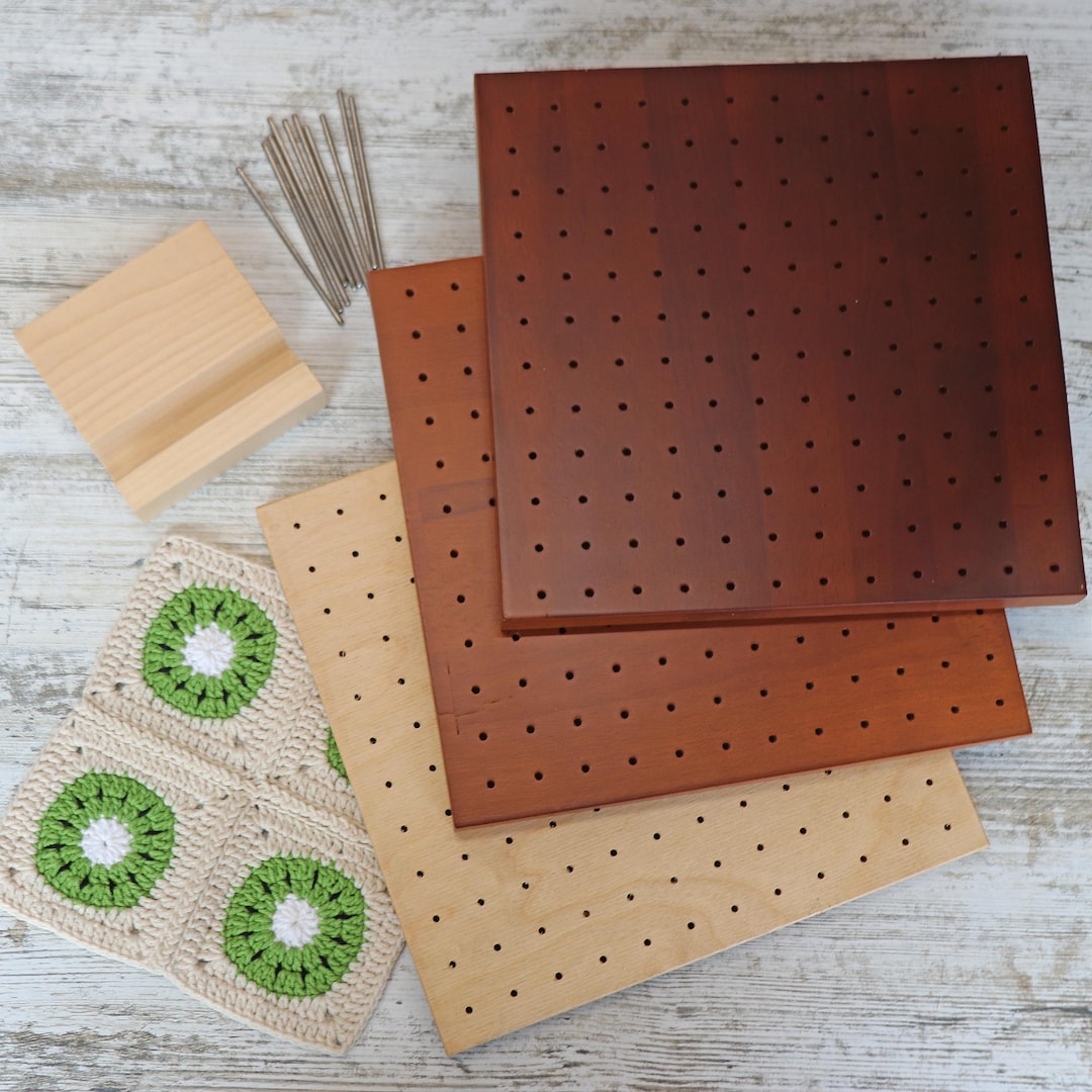 Bamboo Granny Square Blocking Board, Includes Pins & Stand, 3 Color ...