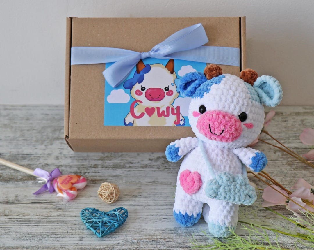 BEGINNER CROCHET KIT Amigurumi Cow, Easy Starter Crochet Kit, Amigurumi ...