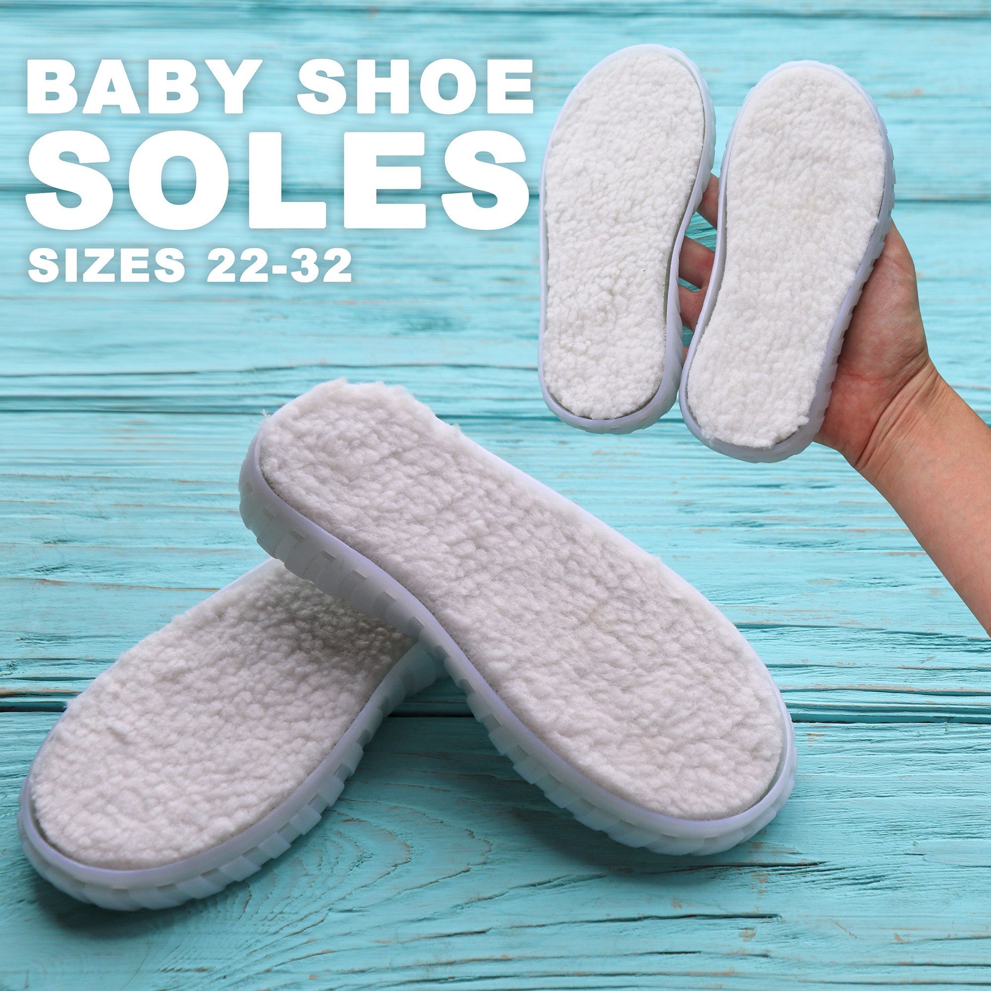 Baby Rubber Soles for Crocheting, Sizes 22-33, With Faux Fur Insoles - Etsy