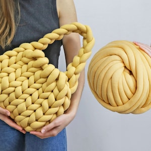 CHUNKY ARM KNIT Yarn, Arm Knit, Cotton Roving Yarn, Giant Knitting Yarn ...