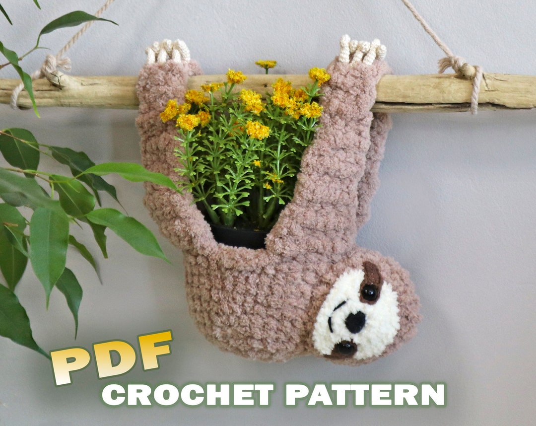 SLOTH PLANTER Crochet Pattern Amigurumi Sloth Slow Mo Mini - Etsy