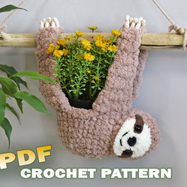 Sloth Planter Crochet - Etsy
