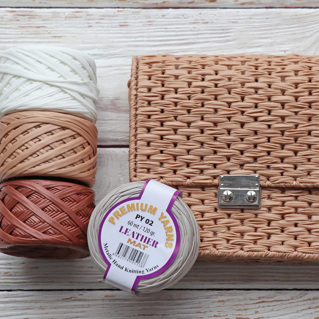 T-shirt Yarn, PREMIUM YARNS LEATHER Mat T-shirt Yarn, Crochet Leather ...