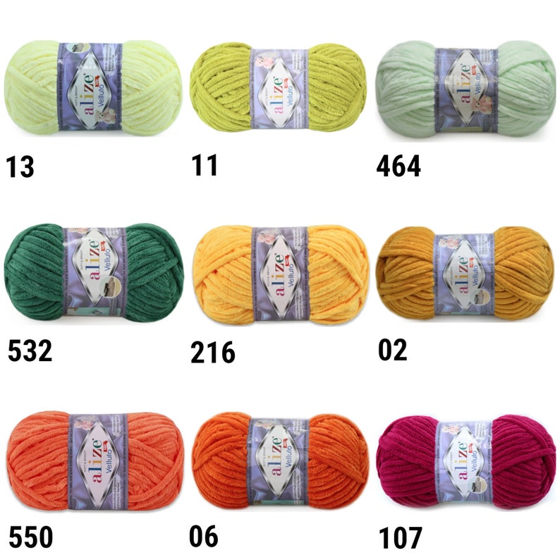 Alize Velluto Chenille Yarn, Super Bulky Plush Yarn for Amigurumi Toys ...