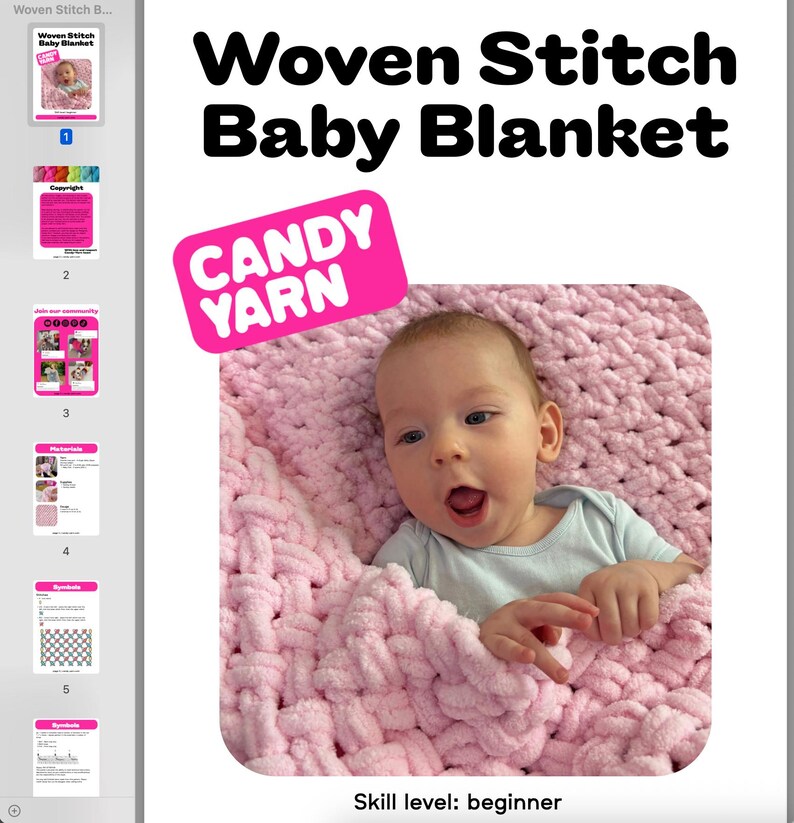Easy Baby Blanket Finger Knitting Pattern, Video Tutorila for Beginners ...