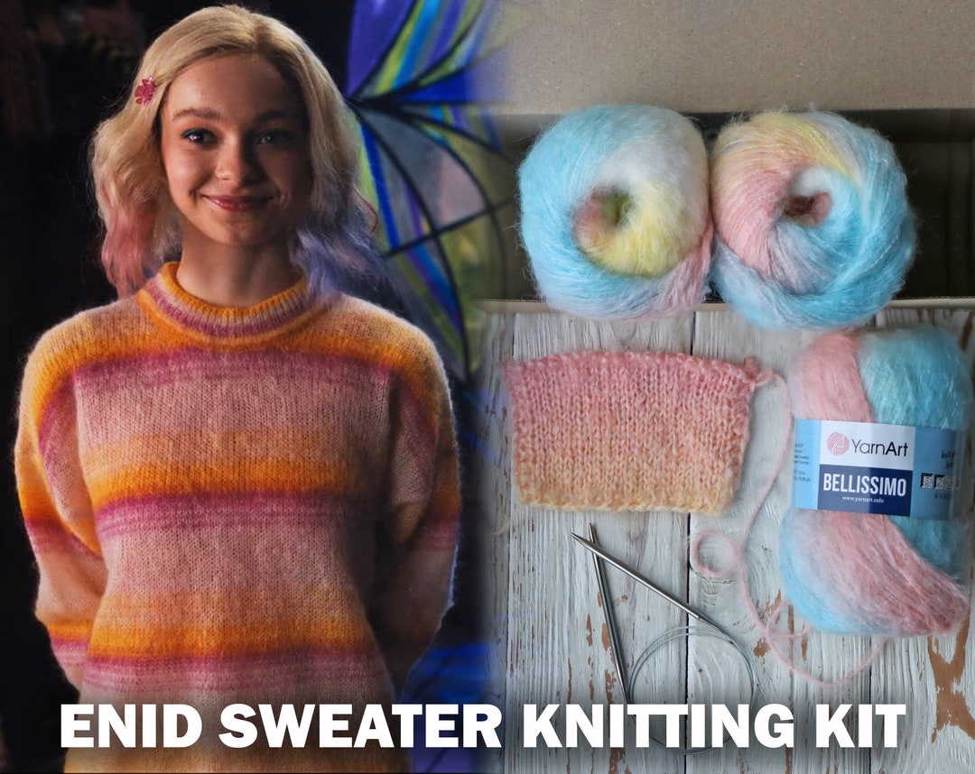 ENID SWEATER Knitting Kit. the Wednesday. Multicolor Stripe - Etsy