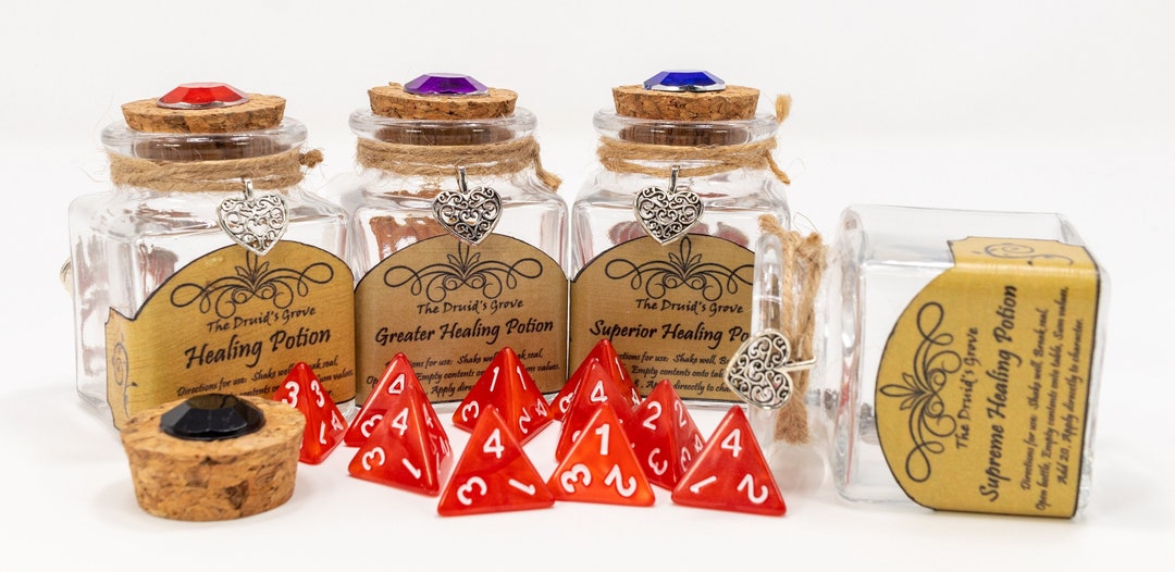 CLEARANCE Health Potions Set of 4 Multi-colored Dice 5th Edition D&D - Etsy