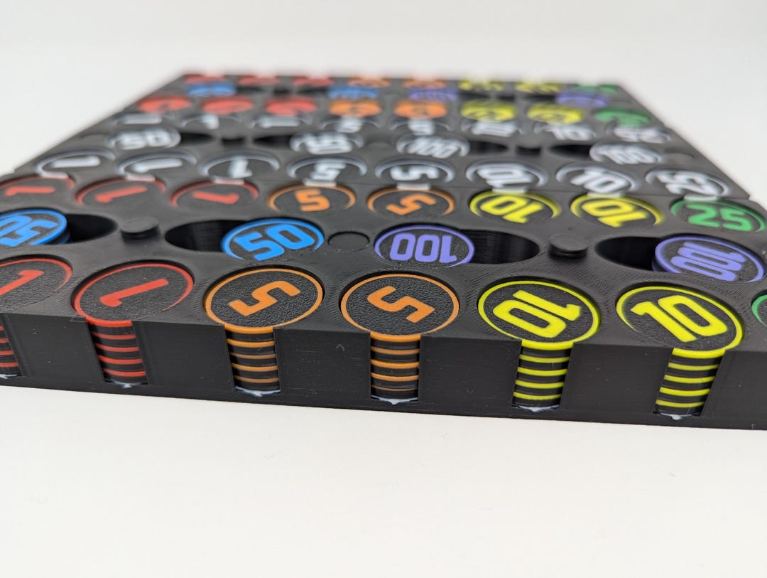 3D Printed Game Money Tokens: 100 Coins With Case - Etsy