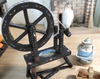 Miniature Spinning Wheel Fine Quality for Dollhouse 1:12 Great - Etsy
